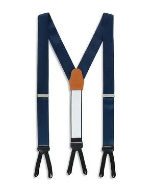 Trafalgar Sutton Formal Solid Color Silk Brace Navy