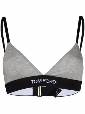 TOM FORD Logo Waistband Bra Grey