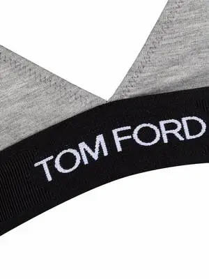 TOM FORD Logo Waistband Bra - Grey