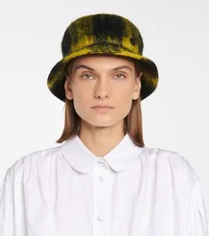MAISON MICHEL Jason Checked Bucket Hat - Multicoloured