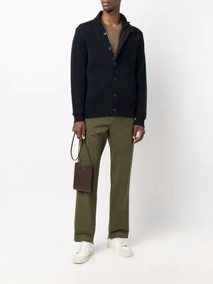 Barbour High-neck Wool Cardigan - Blue