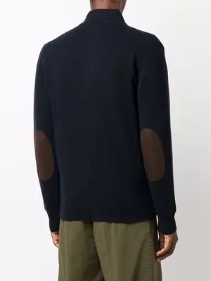 Barbour High-neck Wool Cardigan - Blue
