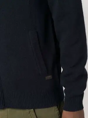 Barbour High-neck Wool Cardigan - Blue
