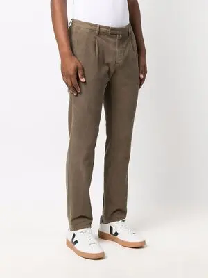 BRIGLIA 1949 Beige Cotton Blend Corduroy Trousers - Green