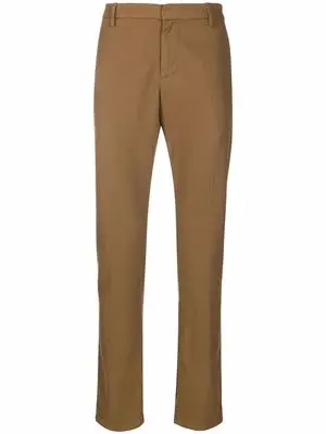 DONDUP Cropped Tapered Chino Trousers - Brown