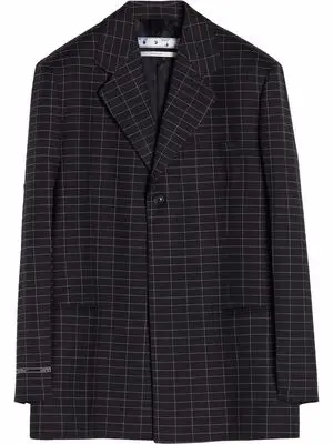 Off-White Check-pattern Single-breasted Blazer