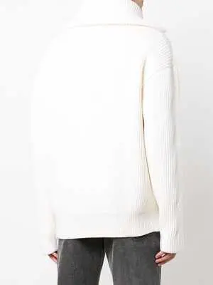 Off-White Zipped Rib Knitted Jumper