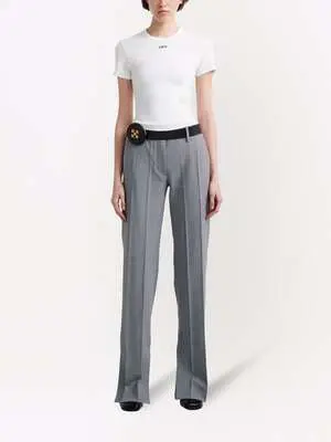 Off-White Pressed-crease Straight-leg Trousers