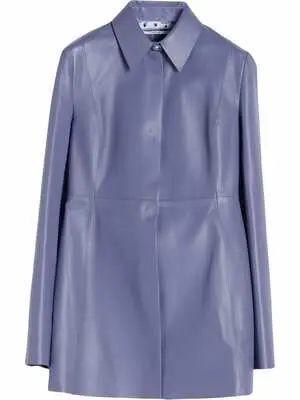 Off-White Collared Leather Shirt