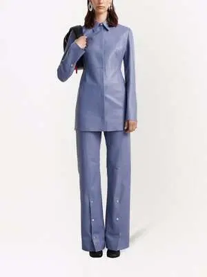 Off-White Collared Leather Shirt