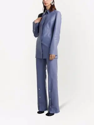 Off-White Collared Leather Shirt