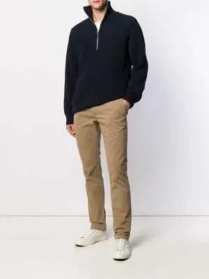 Closed Ribbed Wool Half-zip Sweater