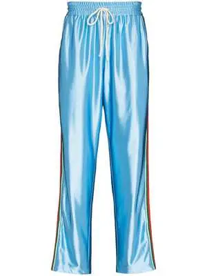 Gucci Web Stripe Shiny Jersey Track Pants