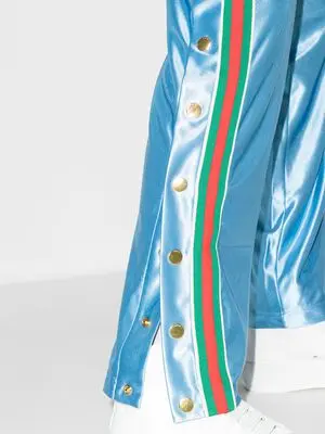 Gucci Web Stripe Shiny Jersey Track Pants