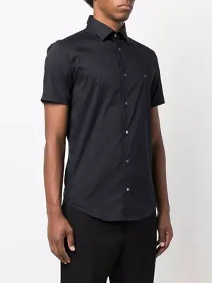 Emporio Armani Logo-embroidered Short-sleeved Shirt