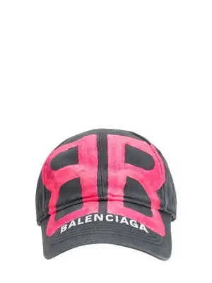 Balenciaga Bb Sprayed Cotton Cap - Dark Grey