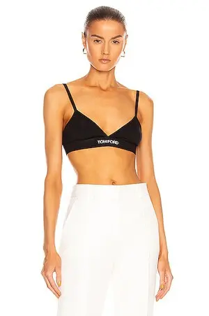 TOM FORD Tom Ford Logo Bra In Grey Black