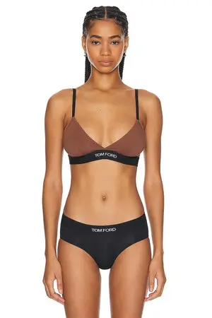 TOM FORD Tom Ford Modal Signature Bra In Brown Cocoa Brown