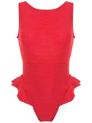 CLUBE BOSSA Goya Ruffle-trimmed Swimsuit - Red