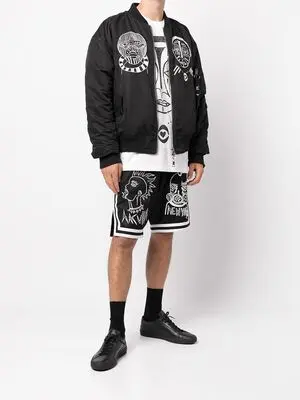 HACULLA. Embroidered Mesh-panel Basketball Shorts - Black
