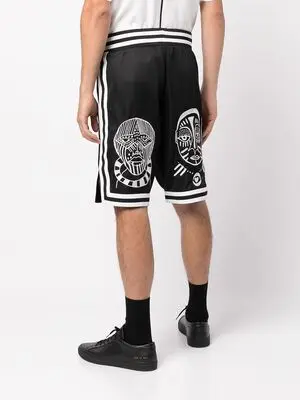 HACULLA. Embroidered Mesh-panel Basketball Shorts - Black