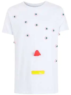 AMIR SLAMA Appliqué Cotton T-shirt - White