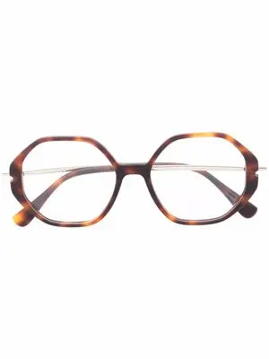 Max Mara Hexagonal Eyeglasses - Brown