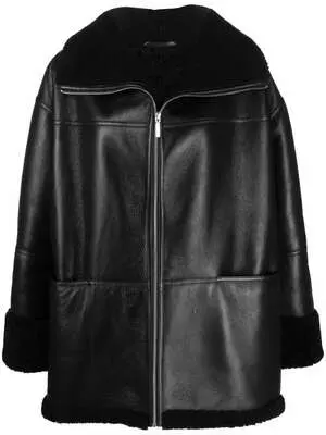 TOTEME Shearling-trim Leather Jacket