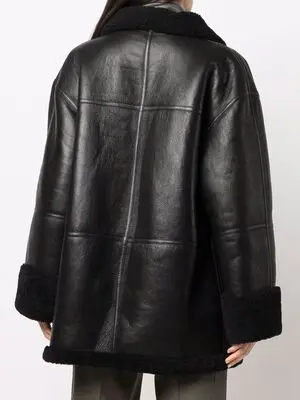 TOTEME Shearling-trim Leather Jacket