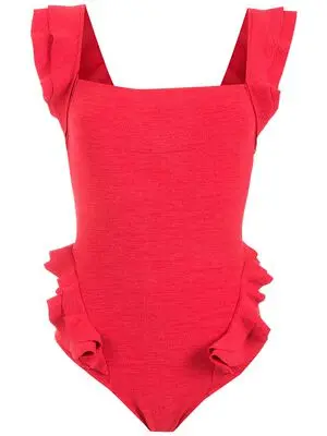 CLUBE BOSSA Barbette Ruffled Swimsuit - Red