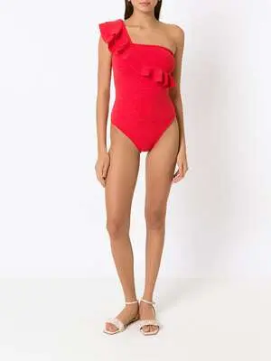 CLUBE BOSSA Siola One-shoulder Ruffle Swimsuit - Red