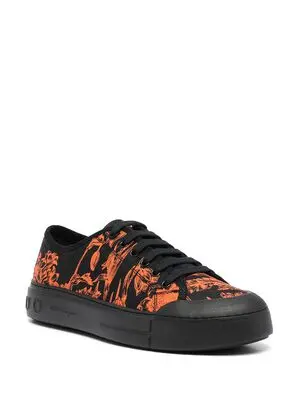 FERRAGAMO Pattern-print Low-top Sneakers - Orange