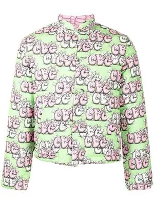 Comme Des Garçons Logo-print Padded Jacket - Green