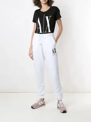 Armani Exchange Logo Track Pants - White