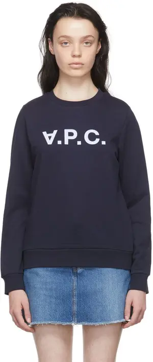 A.p.c. A.P.C. Navy Cotton Sweatshirt Iak Navy