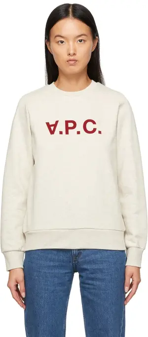 A.p.c. A.P.C. Navy Cotton Sweatshirt Pbb Beige