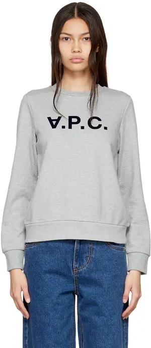 A.p.c. A.P.C. Navy Cotton Sweatshirt Pla Heather Grey