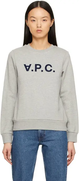A.p.c. A.P.C. Navy Cotton Sweatshirt Pla Heathered Grey