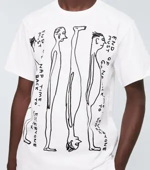 Comme Des GarçOns David Shrigley Cotton T-Shirt In White - 30% Off