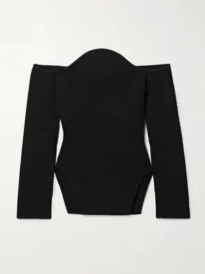 Khaite Maria Off-the-shoulder Sweater - Black