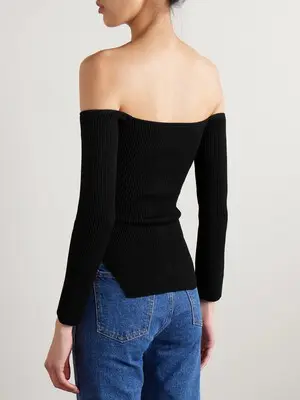 Khaite Maria Off-the-shoulder Sweater - Black
