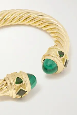 David Yurman Renaissance Malachite And Diopside Cuff