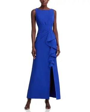 Eliza J Sleeveless Ruffled Gown - Cobalt