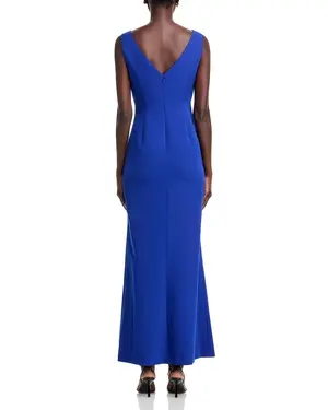 Eliza J Sleeveless Ruffled Gown - Cobalt