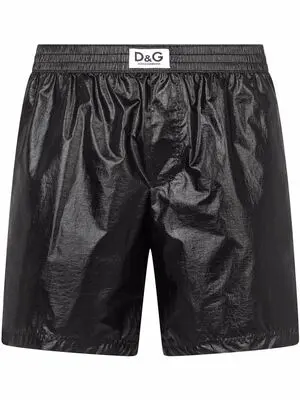 Dolce & Gabbana Logo-patch Swimming Shorts - Black