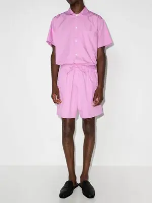 TEKLA High-waist Poplin Shorts - Purple
