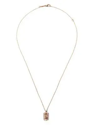 SUZANNE KALAN 18kt Rose Gold Frenzy Sapphire Dog Tag Necklace