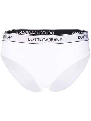 Dolce & Gabbana Logo-waistband Jersey Briefs - White