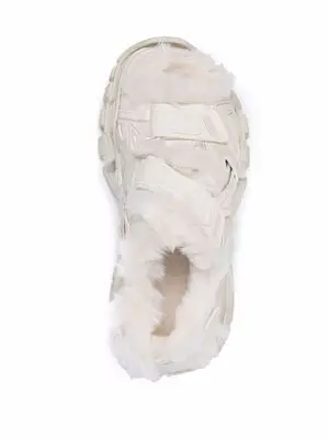 Balenciaga Faux-fur Track Sandals - Neutrals