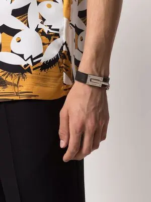 Amiri Logo Leather Bracelet